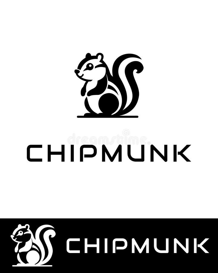 A Cute Chipmunk Logo Design Featuring a Stylized Chipmunk with a Bushy ...