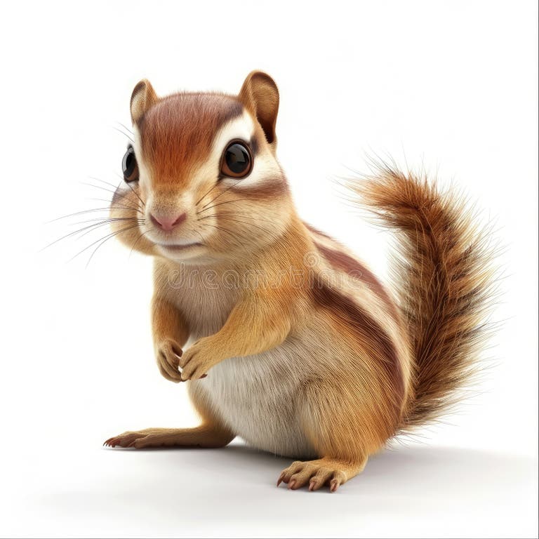 Adorable Siberian Chipmunk Posing on White Background Stock ...