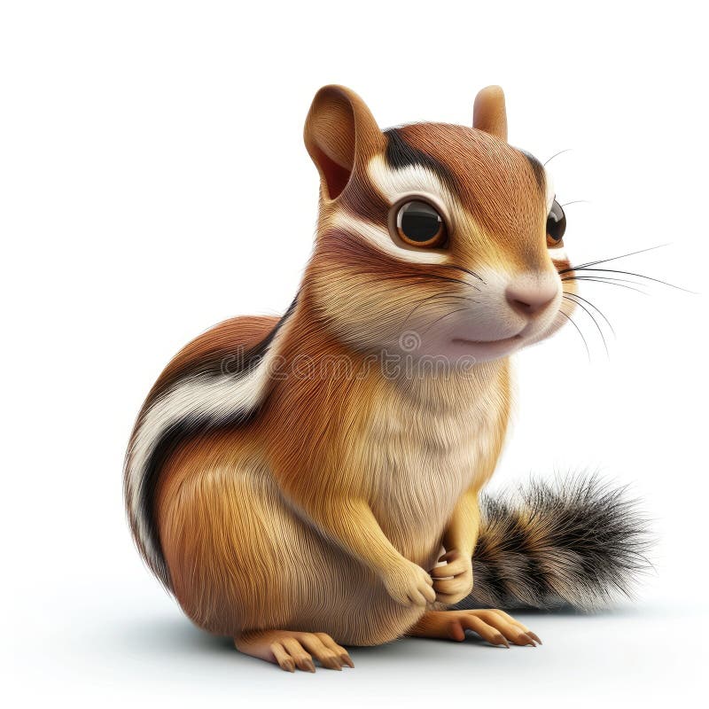 Adorable Chipmunk Sitting, Posing for a Photo Stock Illustration ...