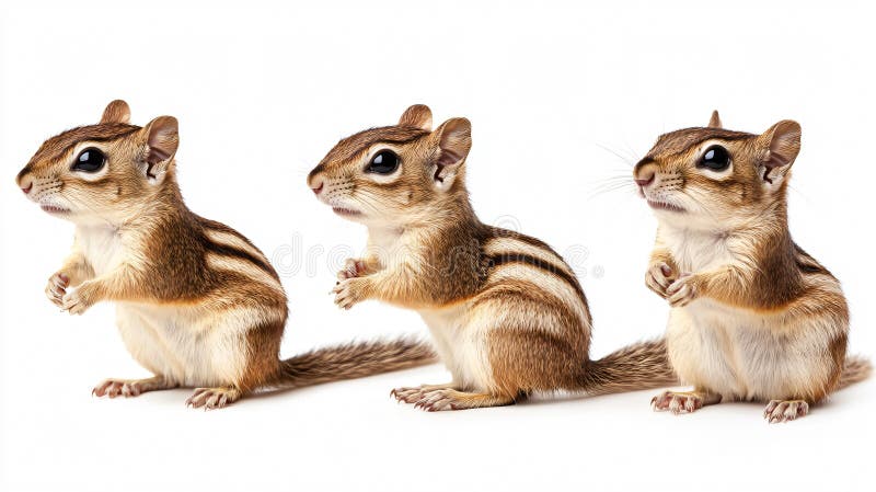 Cute Chipmunk Set Isolated on White Background for Creative Projects ...