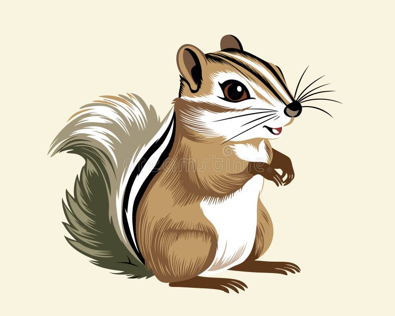 Cute Chipmunk. Small Striped Rodent Stock Illustration - Illustration ...