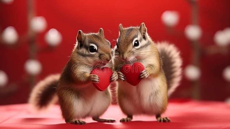 Cute chipmunks couple stock illustration. Illustration of animal ...