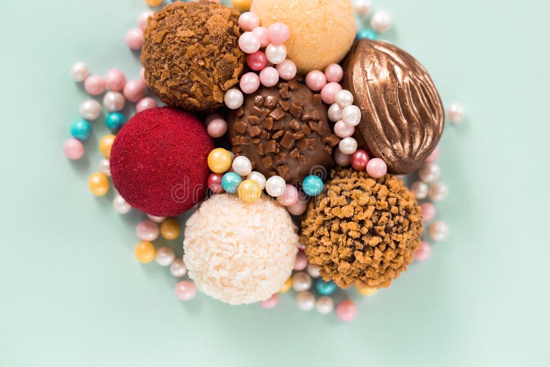 Cute Chocolate Candies with Sugar Decorations Stock Image - Image of ...