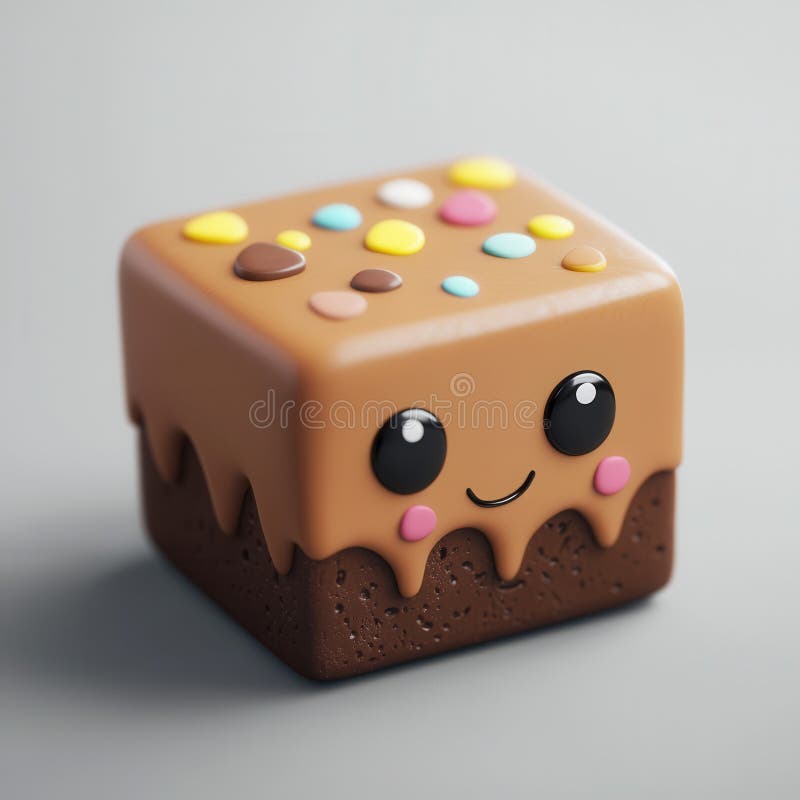 Cute Chocolate Dessert with Smiling Face and Colorful Sprinkles Stock ...