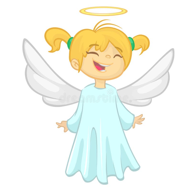 Cute Christmas Angel Character. Vector Illustration Isolated. Stock ...