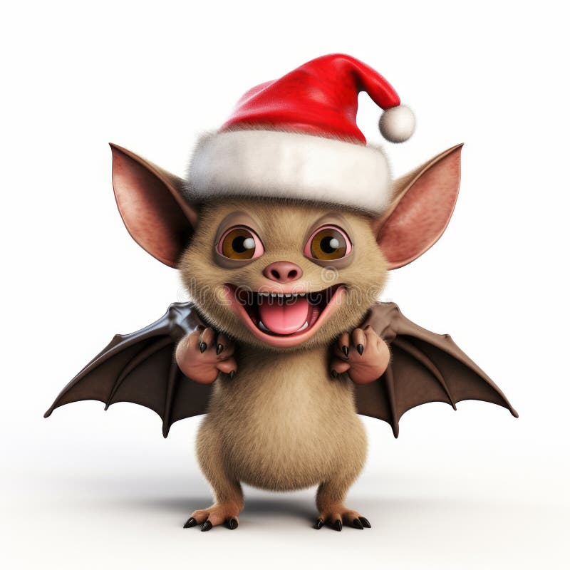 3d Christmas Character with Santa Hat - Creative and Humorous ...