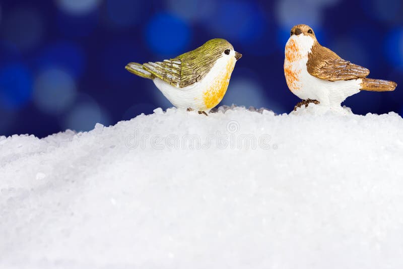 Cute Christmas birds stock image. Image of frost, christmas - 35665593