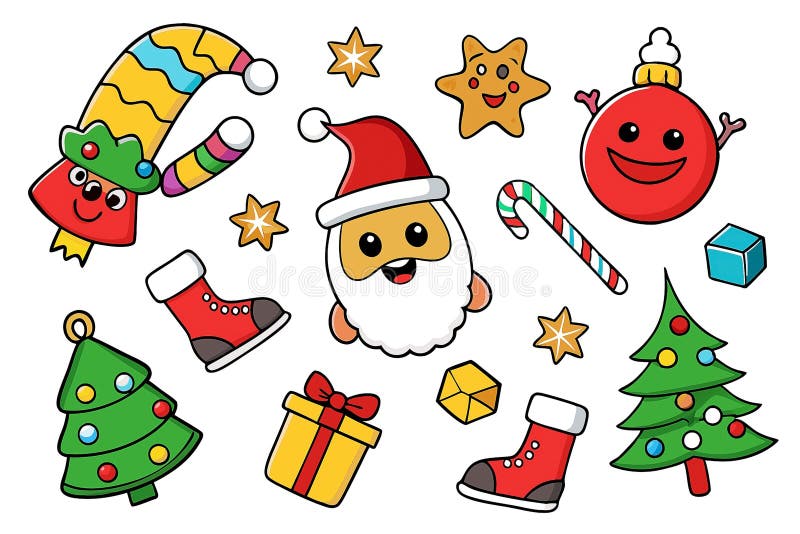 Christmas Cartoon Elements Stock Illustrations – 42,689 Christmas ...