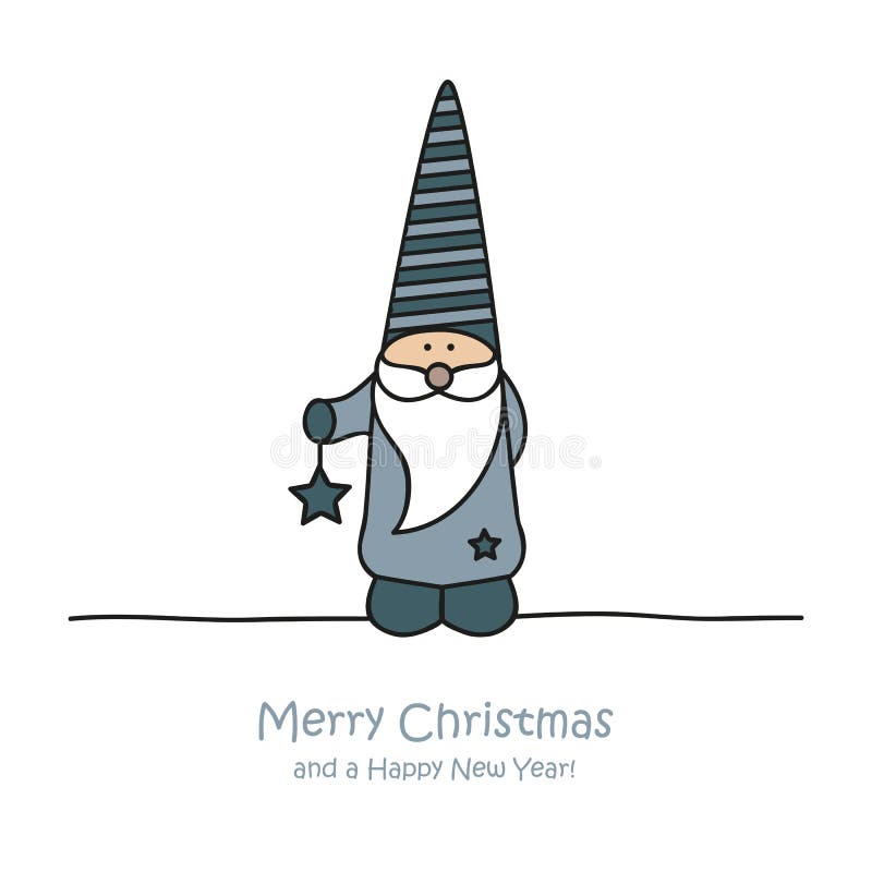 Cute Christmas Dwarf with Star Christmas Cartoon Stock Vector ...