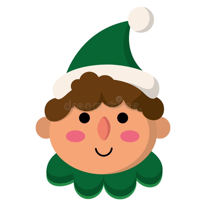 Cute Christmas Elf Avatar Vector Stock Illustration - Illustration of ...