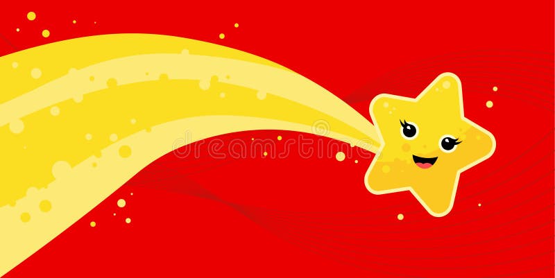 Cute Christmas Falling Star, Star of Bethlehem, Banne Stock Vector ...