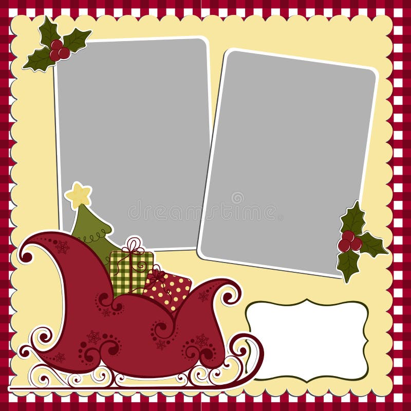 Cute Christmas Frame Template Stock Vector - Illustration of design ...