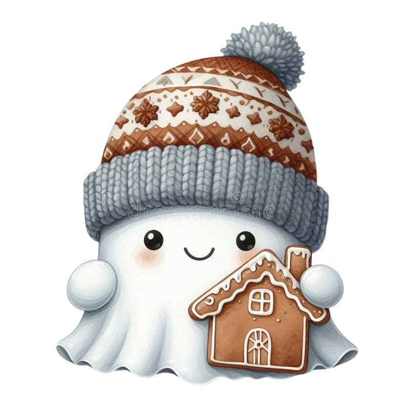 Cute Christmas Girly Gingerbread with Golden Coquette Bow Stock ...