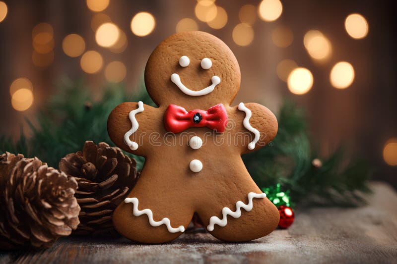 Cute Christmas Gingerbread Man, AI Generated Stock Illustration ...