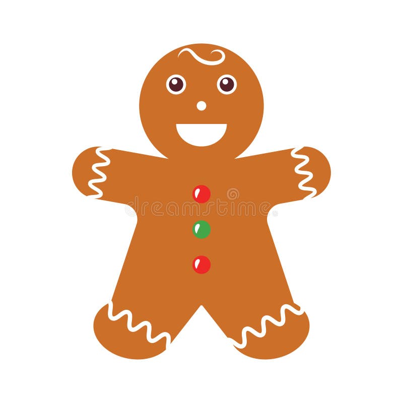 Christmas Gingerbread Man Vector Illustration Stock Illustrations ...