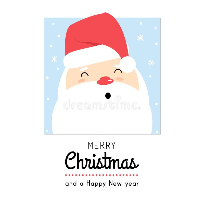 Cute Christmas Greeting Card Design. Cartoon Santa Stock Vector ...