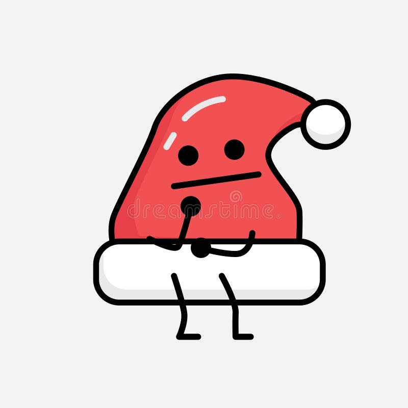 Cute Christmas Hat Vector Character Stock Vector - Illustration of ...