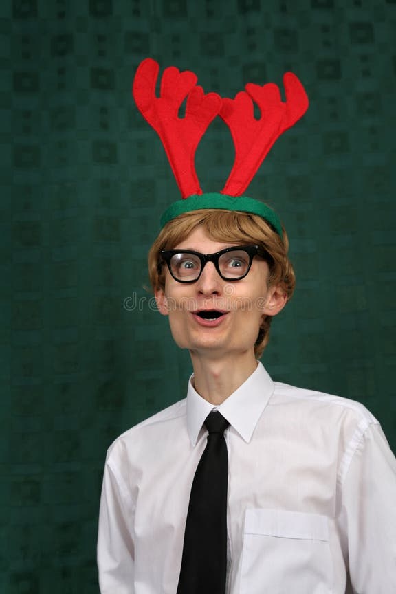 Cute Christmas nerd stock image. Image of happy, cute - 7595645