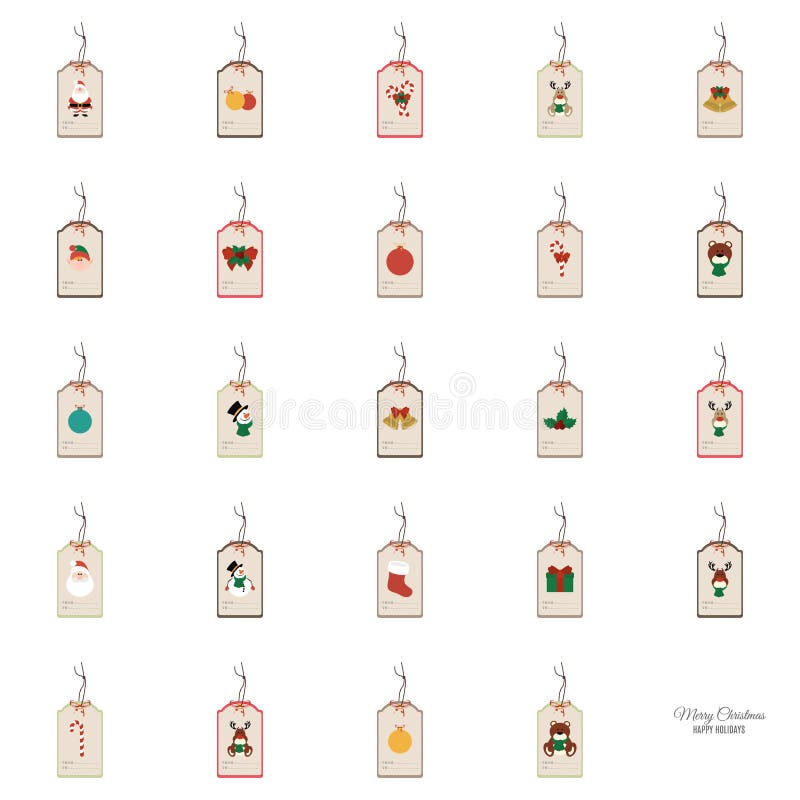 Cute Christmas Objects stock vector. Illustration of card - 72583335