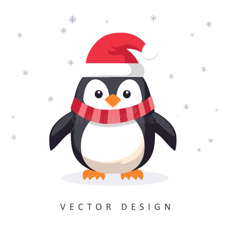 Cute Christmas Penguin Minimalist Vector Design AI Generated Stock ...