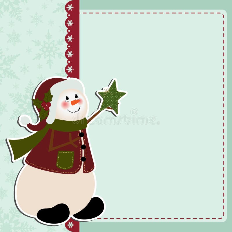 Cute Christmas Postcard Template Stock Vector - Illustration of element ...