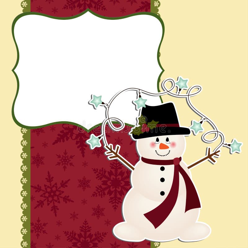 Cute Christmas Postcard Template Stock Vector - Illustration of season ...