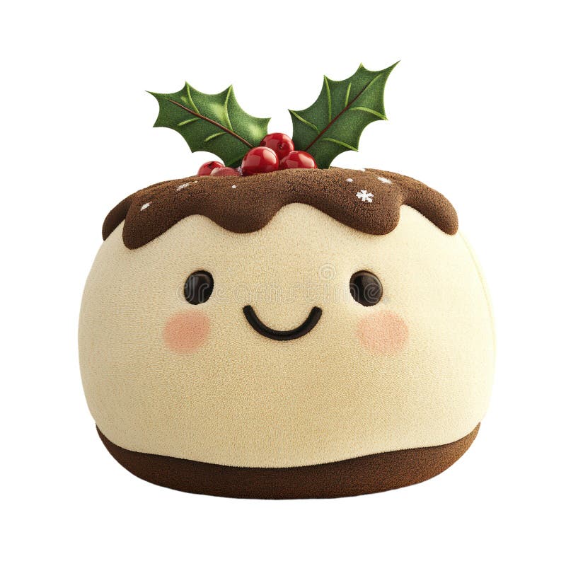 Cute Christmas Pudding with Smiley Face. Stock Illustration ...