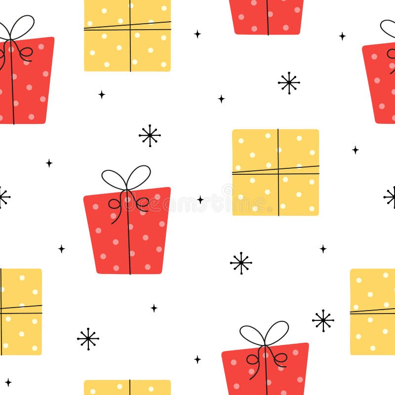 Cute Christmas Seamless Pattern of Gift Boxes Stock Vector ... Cute Christmas Seamless Pattern of Gift Boxes Stock Vector ...