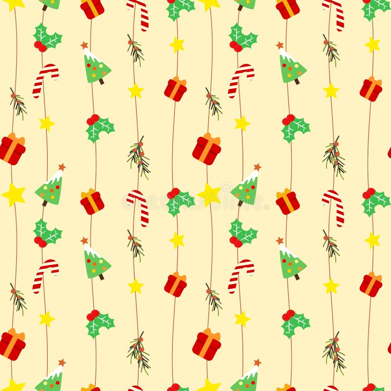 Cute Christmas Seamless Pattern Stock Vector - Illustration of ornament ...