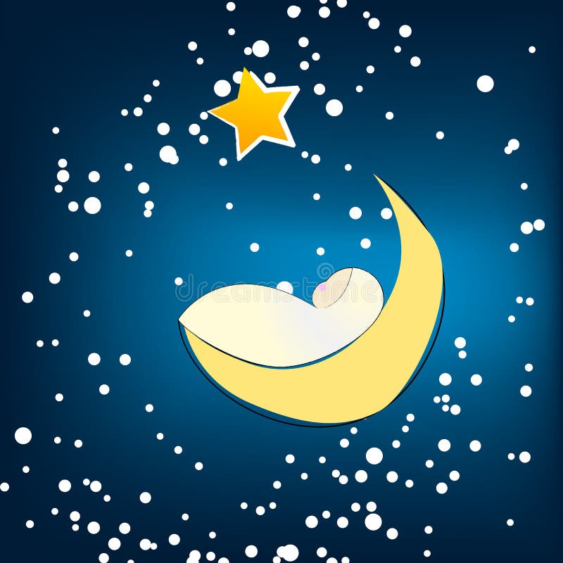 Baby Moon and stars stock vector. Illustration of system - 5743183