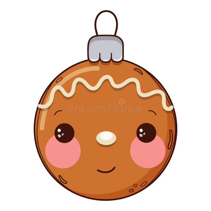 Cute Christmas Tree Ball Character. Vector Illustration. Stock Vector ...