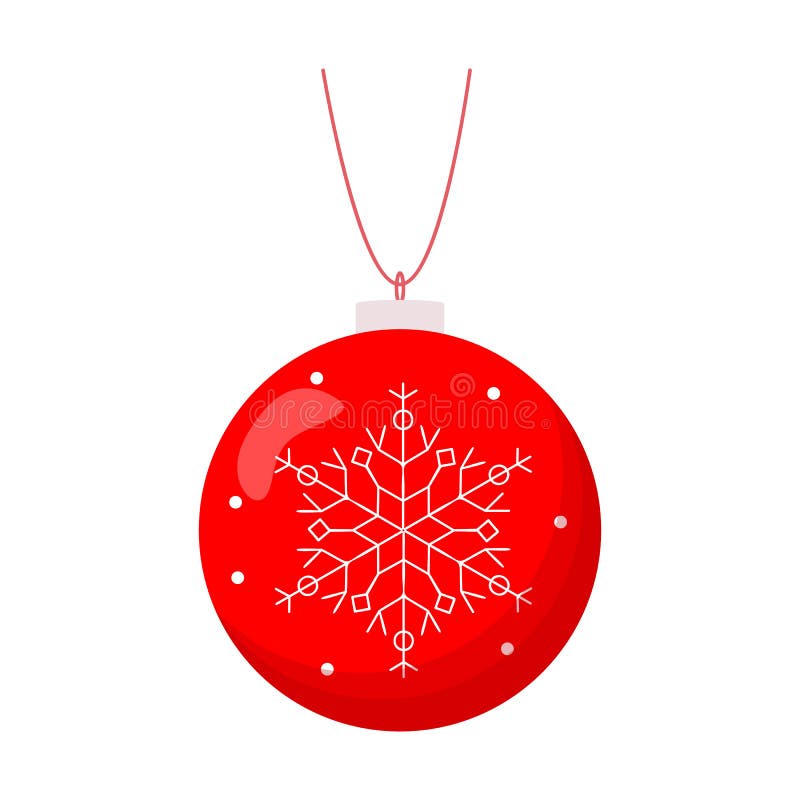 Cute Christmas Tree Ball. Flat Vector Illustration Stock Vector ...