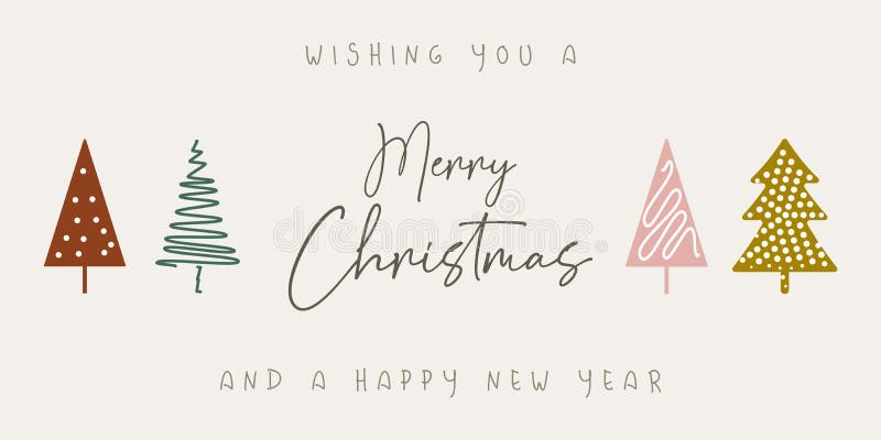 Cute Christmas Tree Banner Design Stock Vector - Illustration of star ...