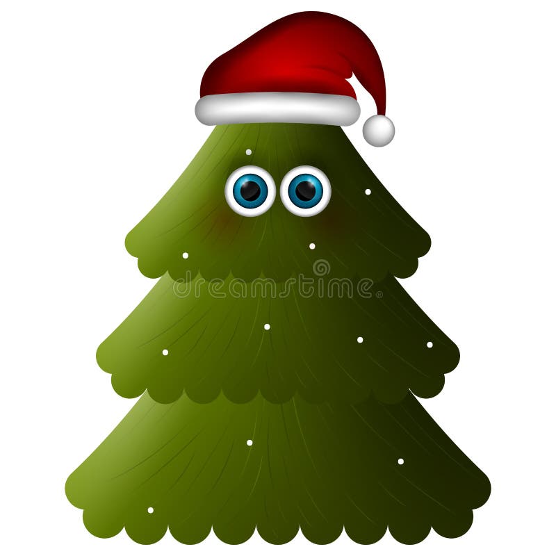 Cute Christmas Tree Cartoon Stock Vector - Illustration of winter, year ...