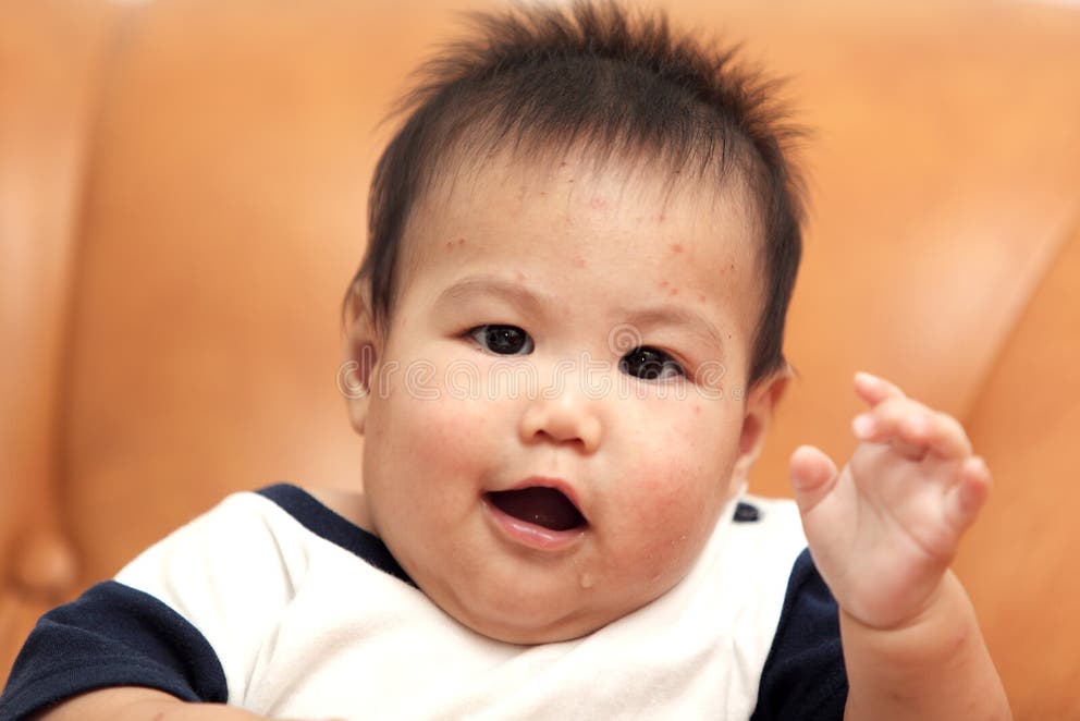 Cute Baby Expression Isolated with White Stock Photo - Image of chubby ...