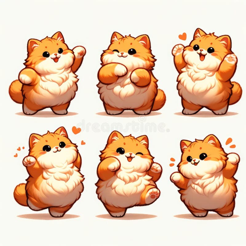 Cute Chubby Cat Dab Dance, Generative AI Stock Image - Image of ...