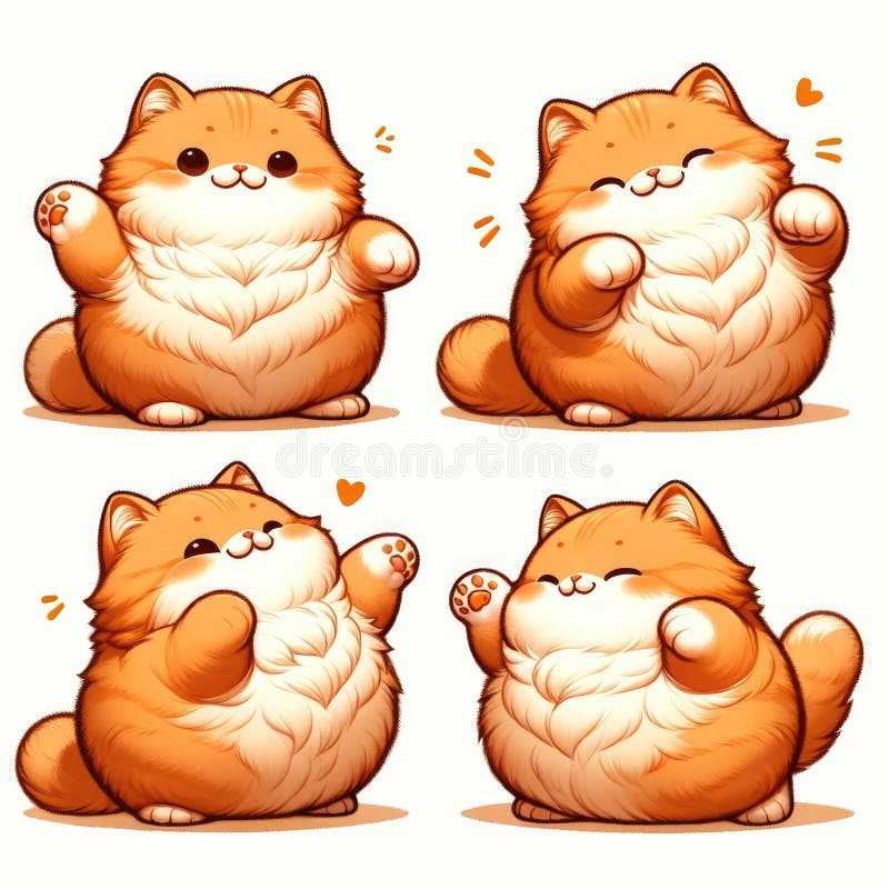 Cute Chubby Cat Dab Dance, Generative AI Stock Photo - Image of dance ...