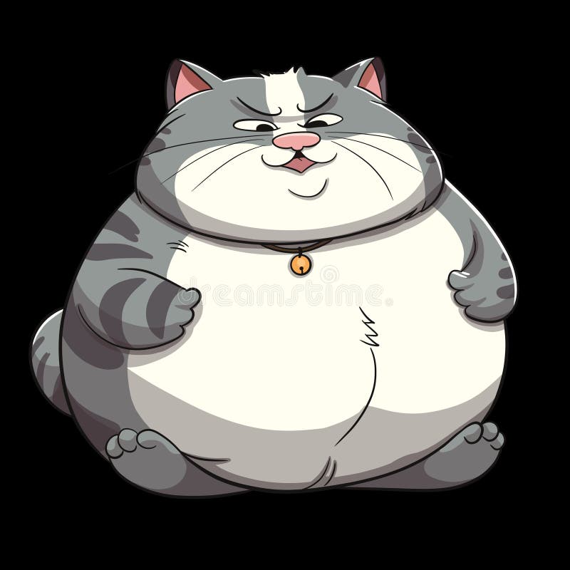 Cute chubby goofy cat stock illustration. Illustration of animal ...