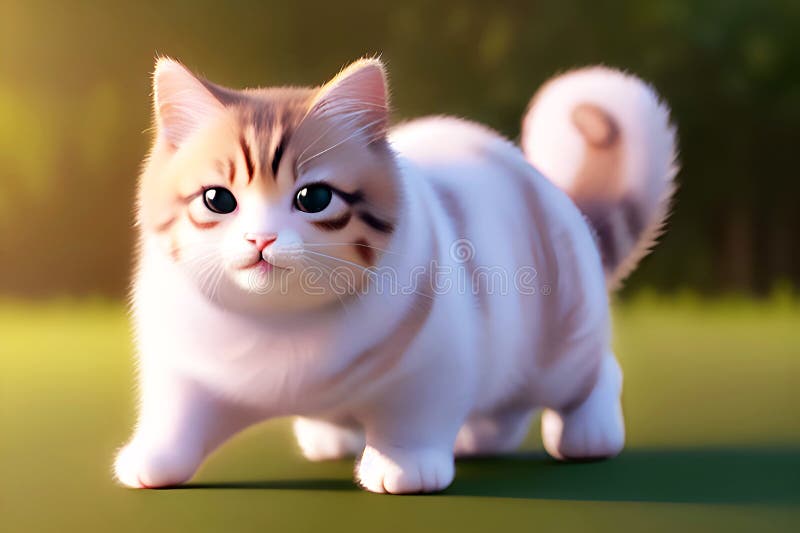 Cute Chubby Cat, Generative AI Stock Illustration - Illustration of ...