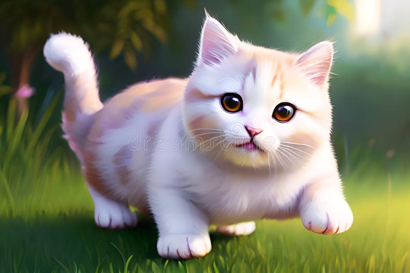 Cute Chubby Cat, Generative AI Stock Illustration - Illustration of ...