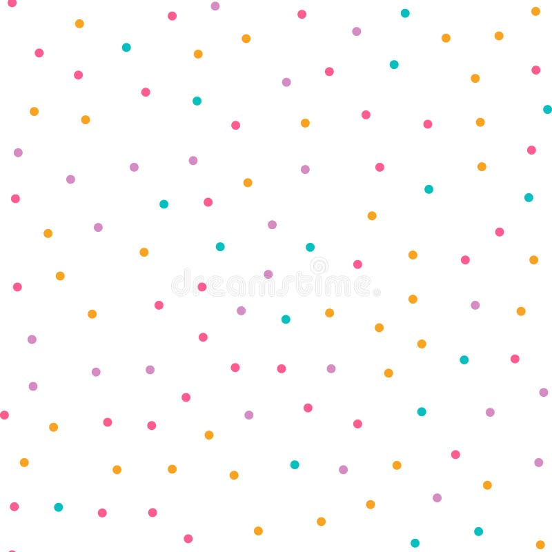 Cute Circle Seamless Pattern on White Background Stock Vector ...