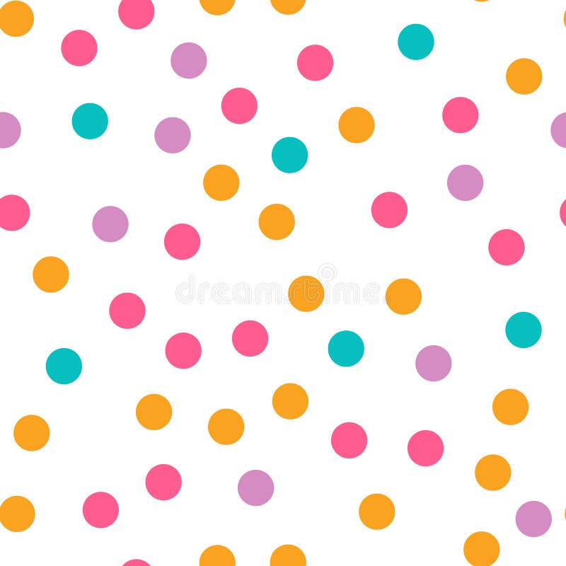 Cute Circle Seamless Pattern on White Background Stock Vector ...