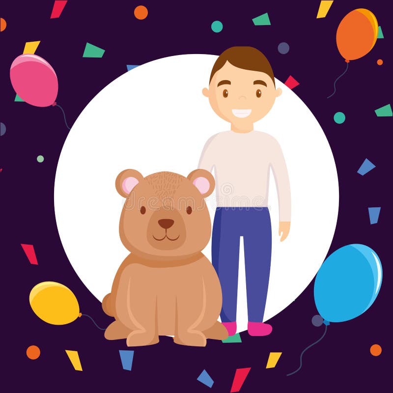 Cute Circus Bear with Man Character Stock Vector - Illustration of baby ...