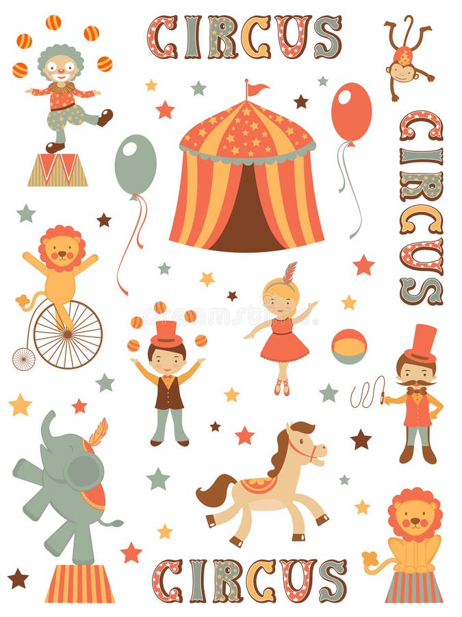 Cute circus stock vector. Illustration of clown, happiness - 30707927