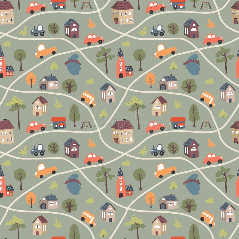 Cartoon Seamless City Map Stock Illustrations – 1,260 Cartoon Seamless ...