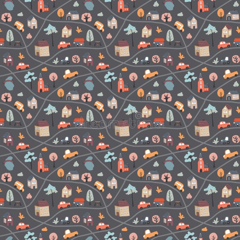 Seamless Cute City Map Stock Illustrations – 612 Seamless Cute City Map ...