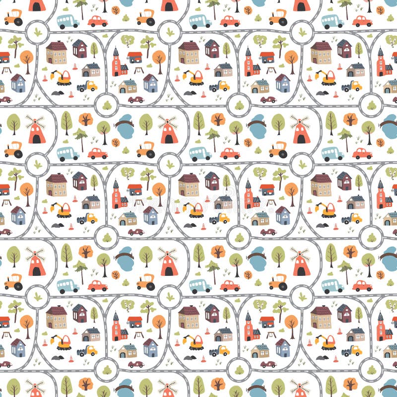 Cartoon Seamless City Map Stock Illustrations – 1,260 Cartoon Seamless ...