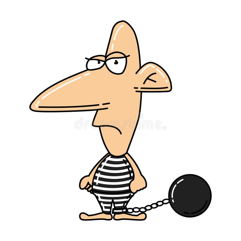 Cute Clipart of Prisoner on Cartoon Version Stock Vector - Illustration ...