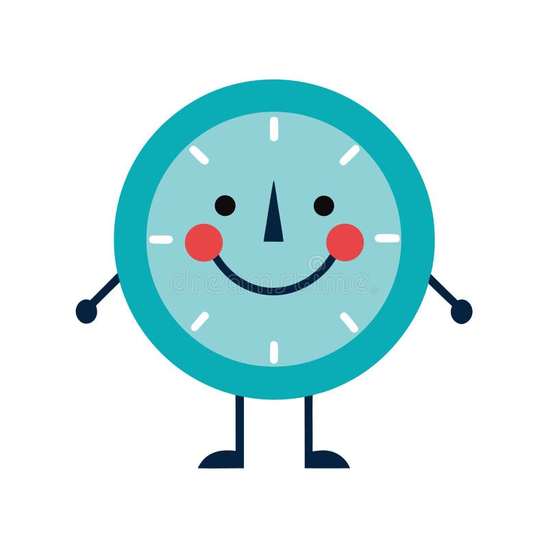 Cute Clock with Hands As Arms and Smiling Face Vector Stock Vector ...