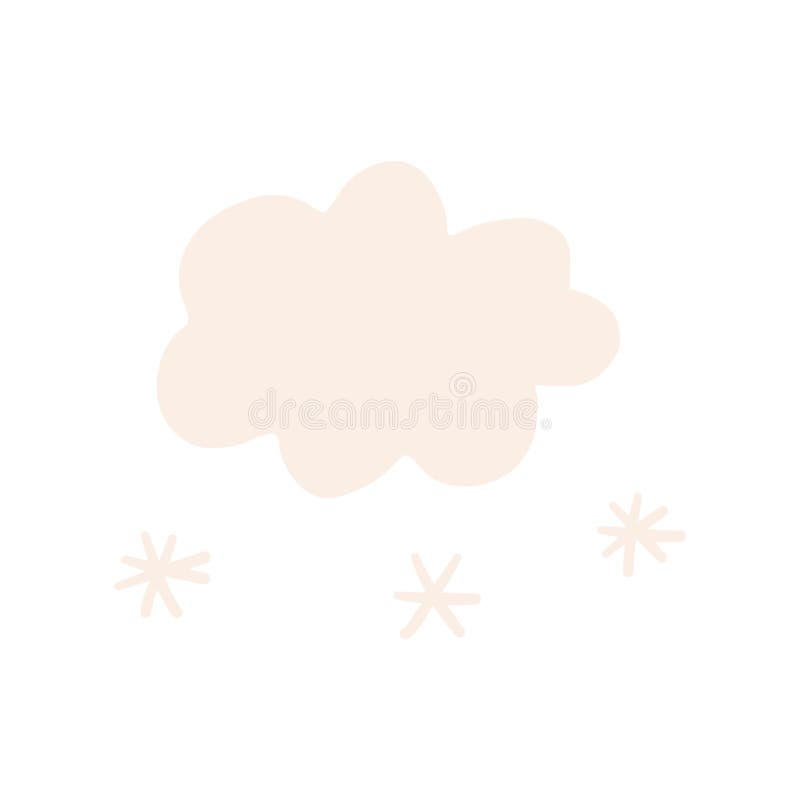 Cute Cloud in Boho Style. Hand Drawn Boho Cloud. Stock Vector ...